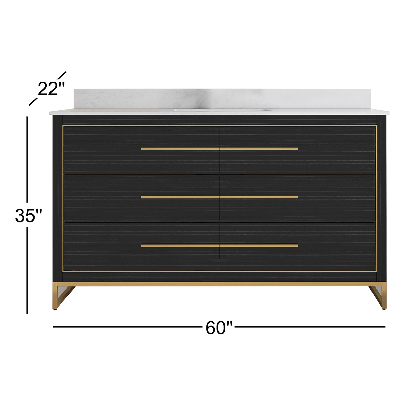 Everly Quinn Caron 60" Single Bathroom Vanity Set | Wayfair