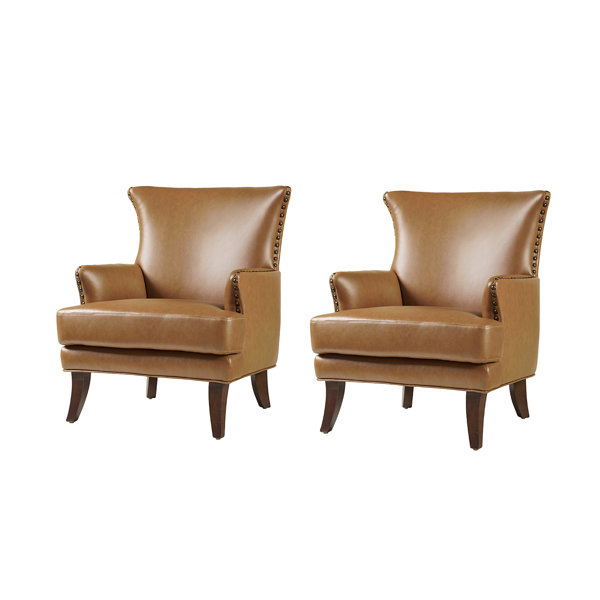 Three Posts™ Awad Vegan Leather Wingback Armchair & Reviews | Wayfair