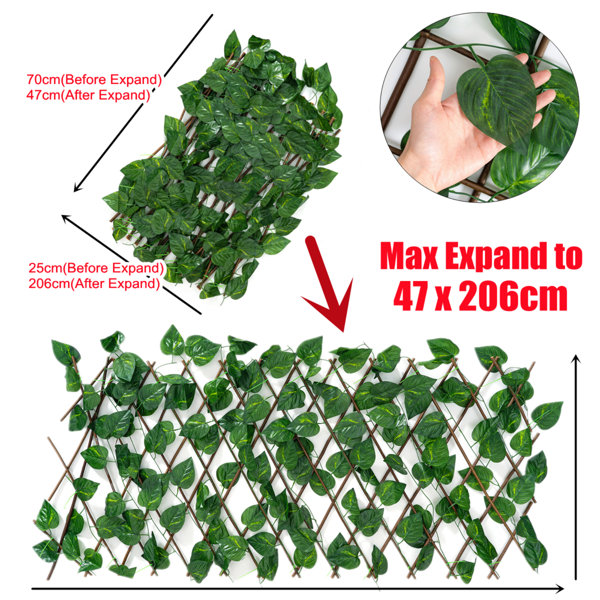 KingSo Expandable Artificial Ivy Leaf Privacy Fence Outdoor Privacy ...