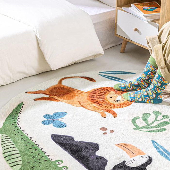 Indigo Safari Maltby Round Polyester Rug | Wayfair