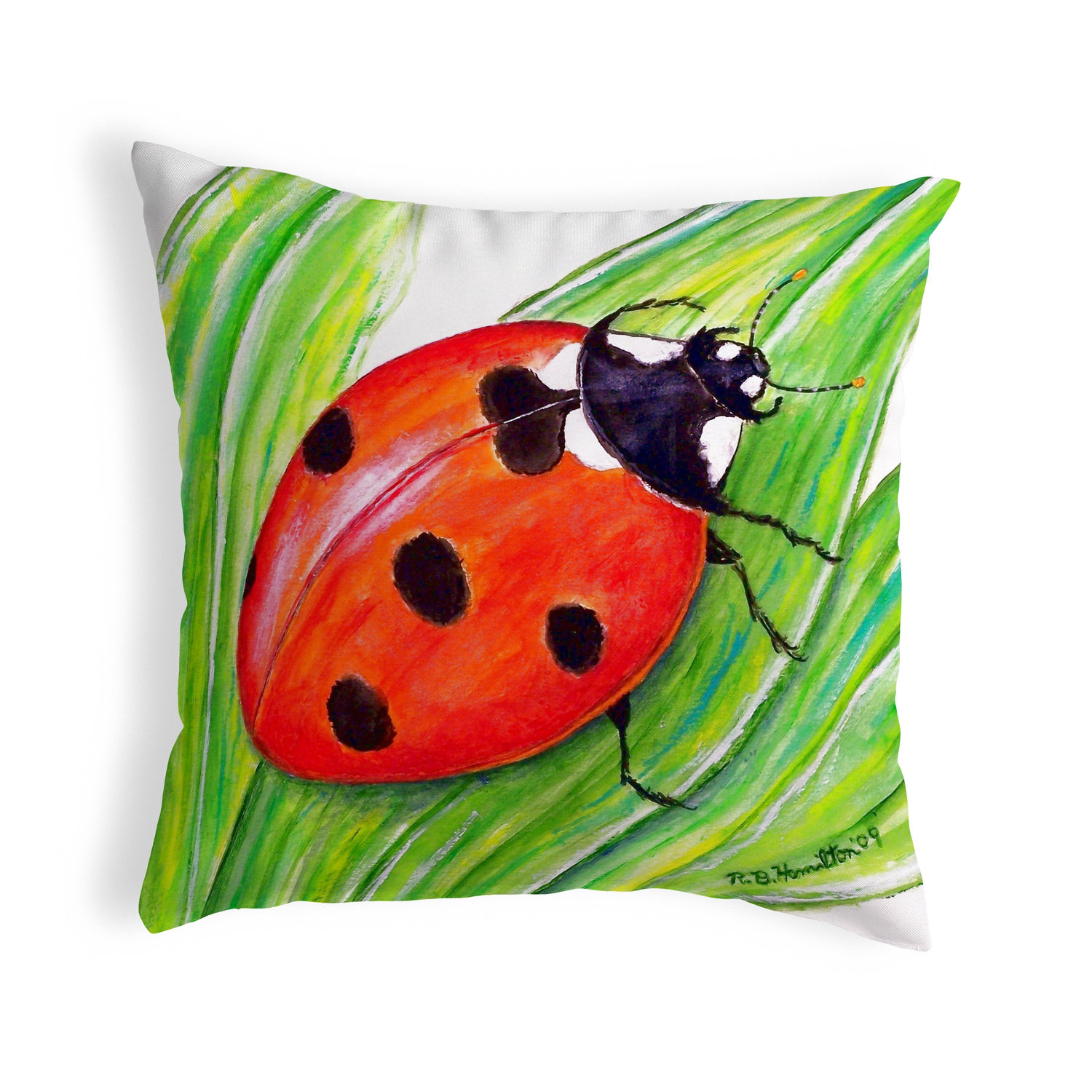 Betsy Drake Interiors Ladybug Indoor/Outdoor Throw Pillow | Wayfair