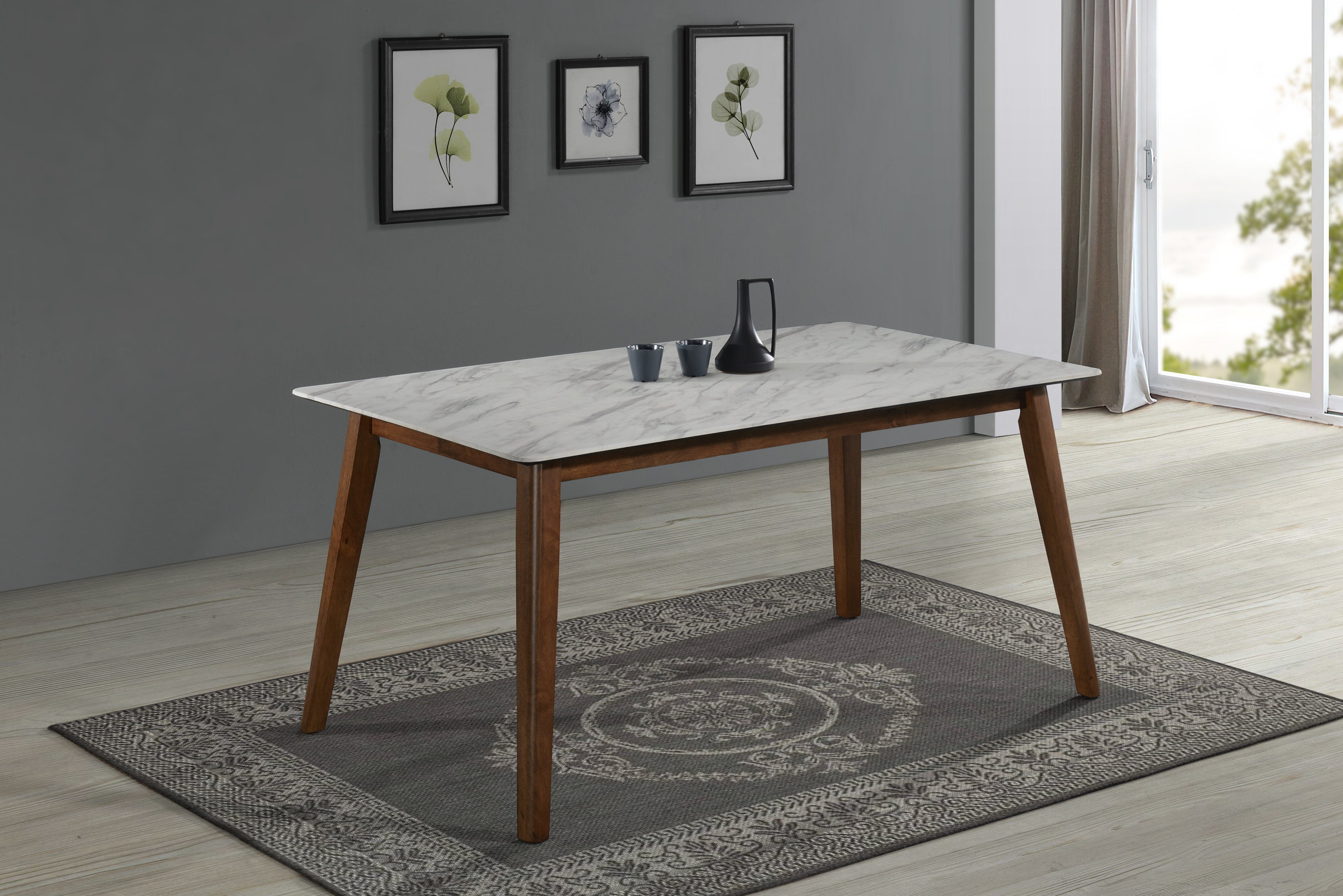 Red Barrel Studio Rodrico Faux Marble Top Dining Table & Reviews ...