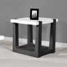 Latitude Run® 1Pc End Table Faux Marble Top Two Tone Design Black And ...