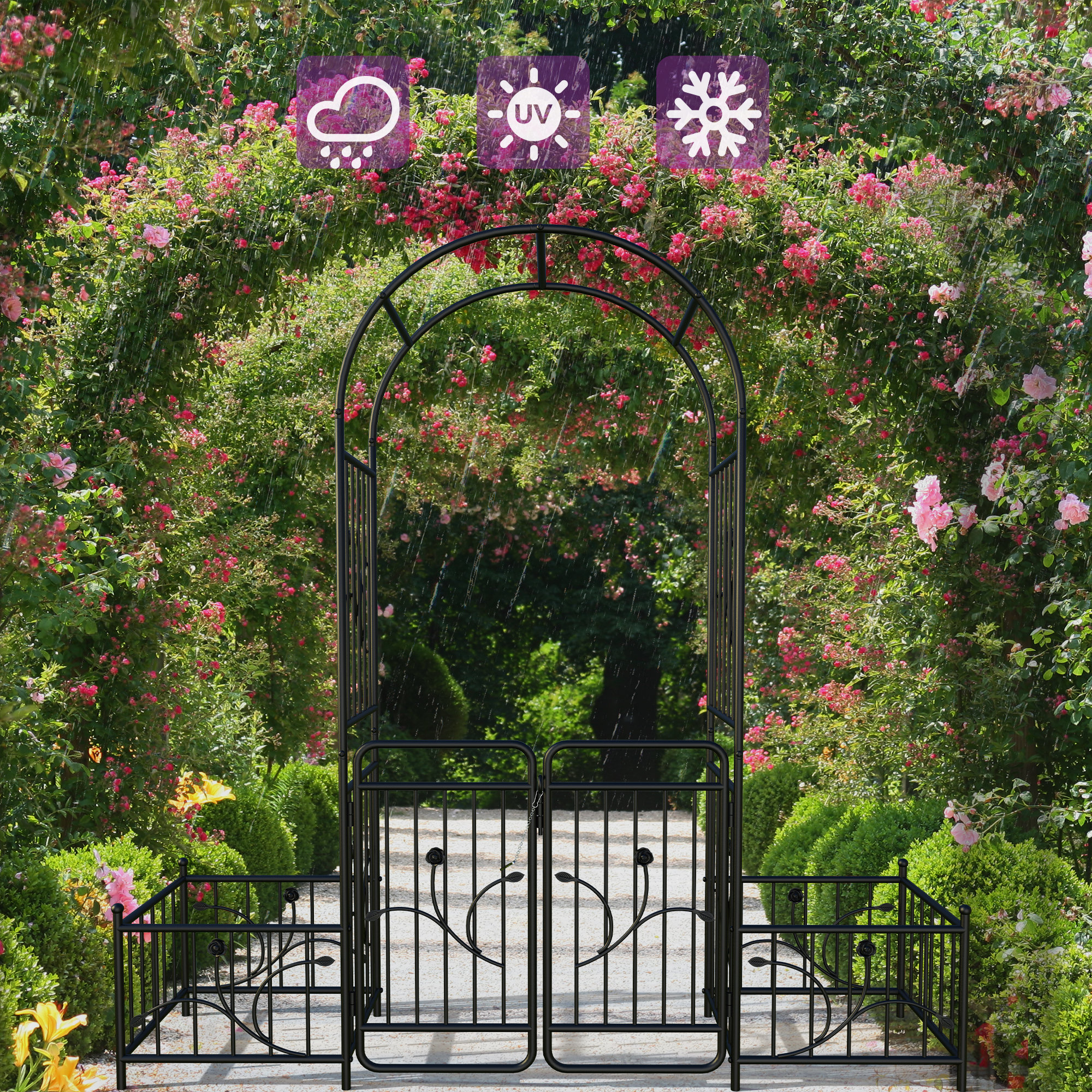 YITAHOME 7 ft. H x 7 ft. W Steel Fence Panel & Reviews | Wayfair