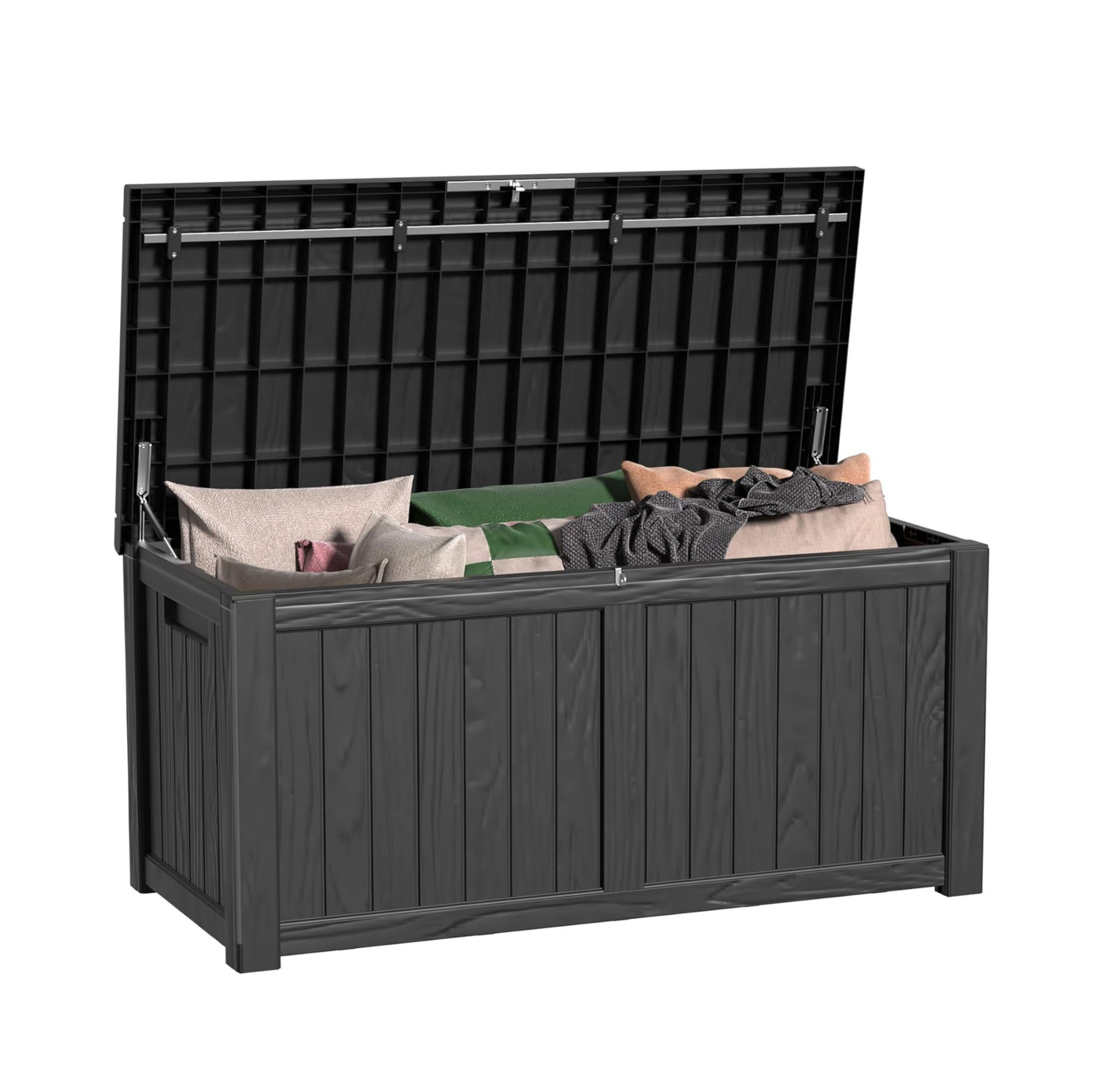 Beniar 120 Gallon Waterproof Outdoor Storage Box,Resin Deck Box ...