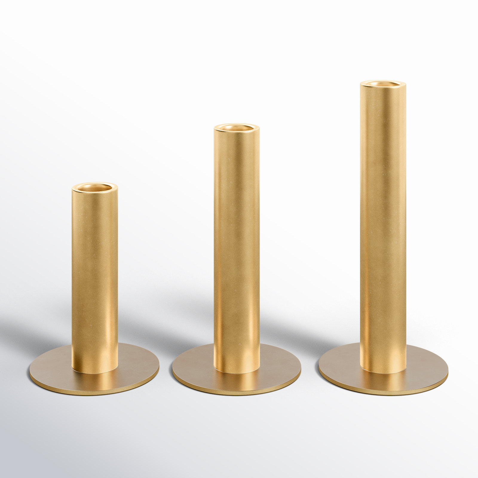 AllModern Kage 3 Piece Stainless Steel Tabletop Candlestick Set | Wayfair