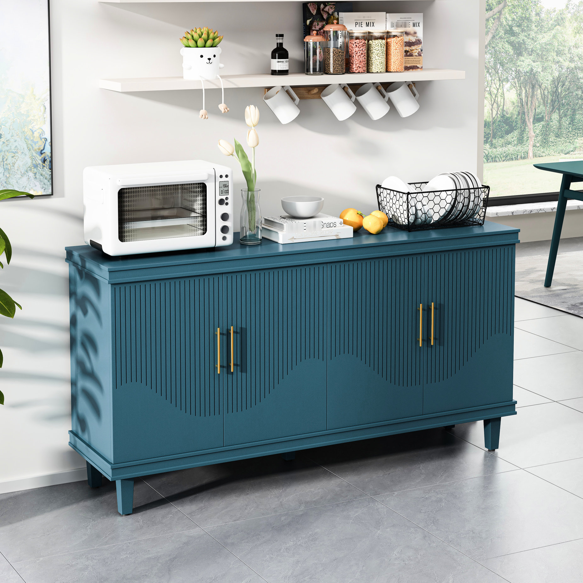 Latitude Run® 71.34'' Large Cabinet In Champagne. Made Of Quality ...