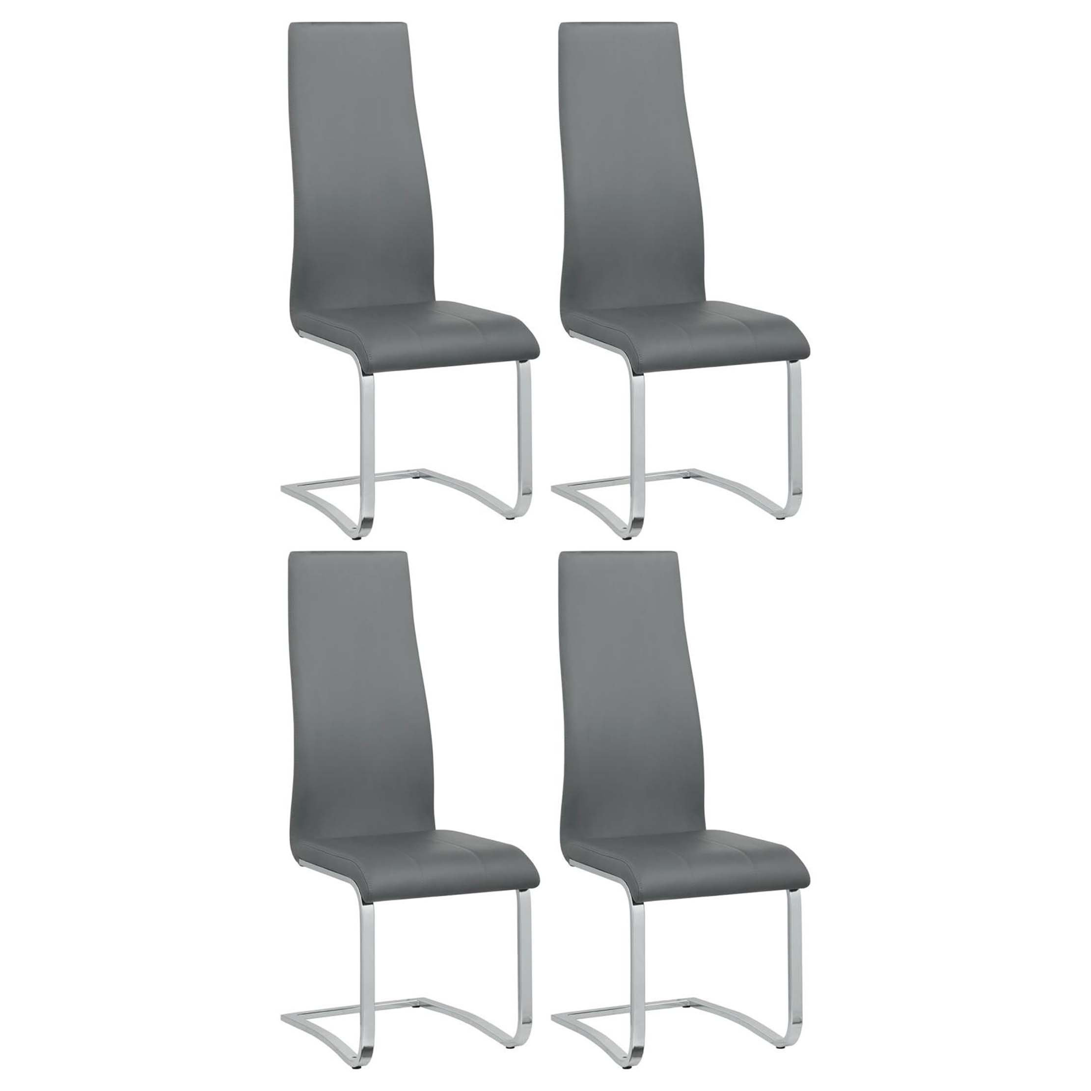 Red Barrel Studio® Chrome High Back Side Chairs (Set of 4) | Wayfair