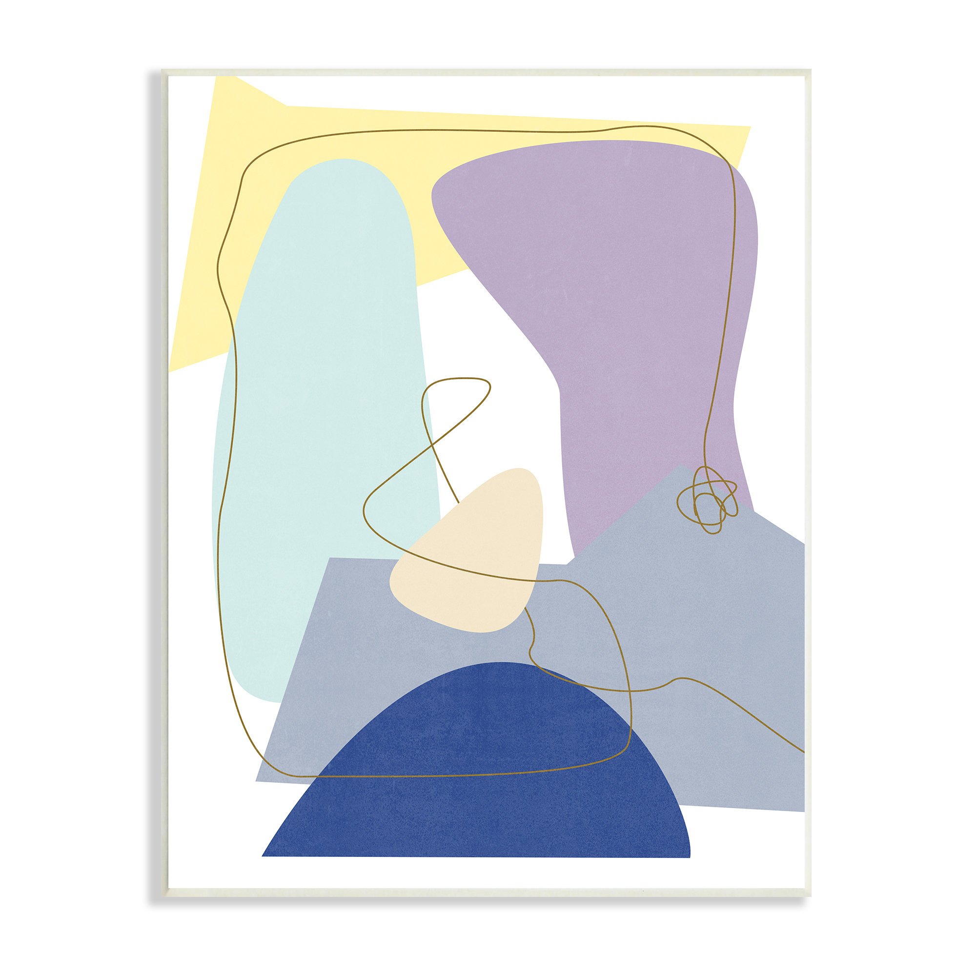 Stupell Industries Modern Contrasting Shape Abstraction Blue Purple ...