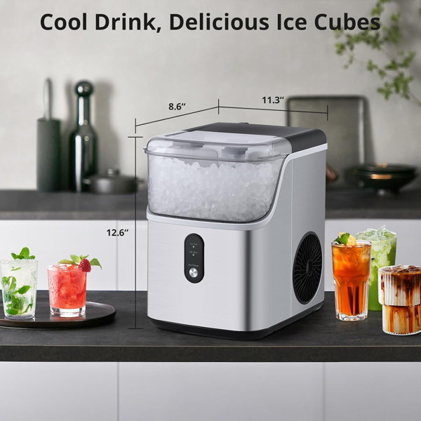 Yuan Home Portable Pebble Ice Maker - 35Lbs/Day Crushed Ice, Self ...