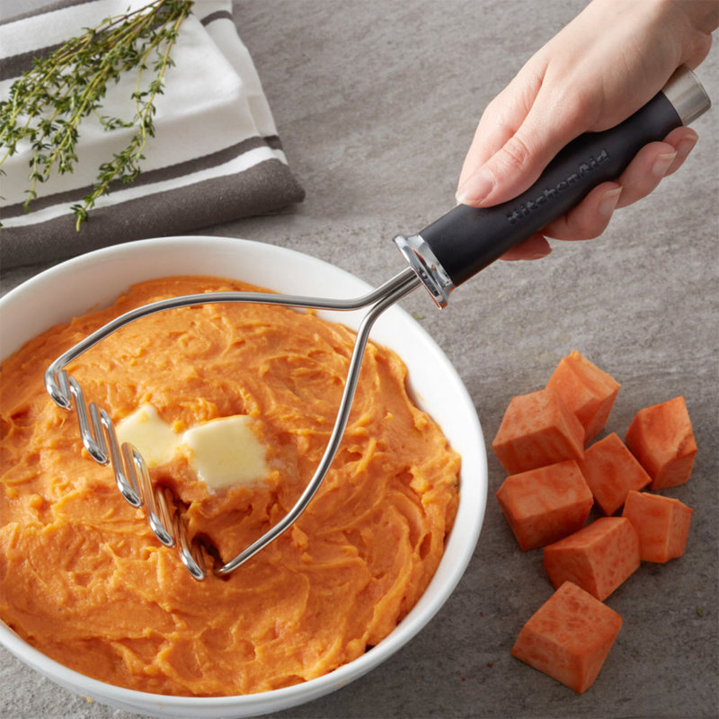 KitchenAid® Gourmet Stainless Steel Wire Masher, 10.24-Inch, Black ...