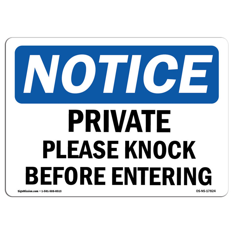 SignMission Private Please Knock Before Entering Sign | Wayfair
