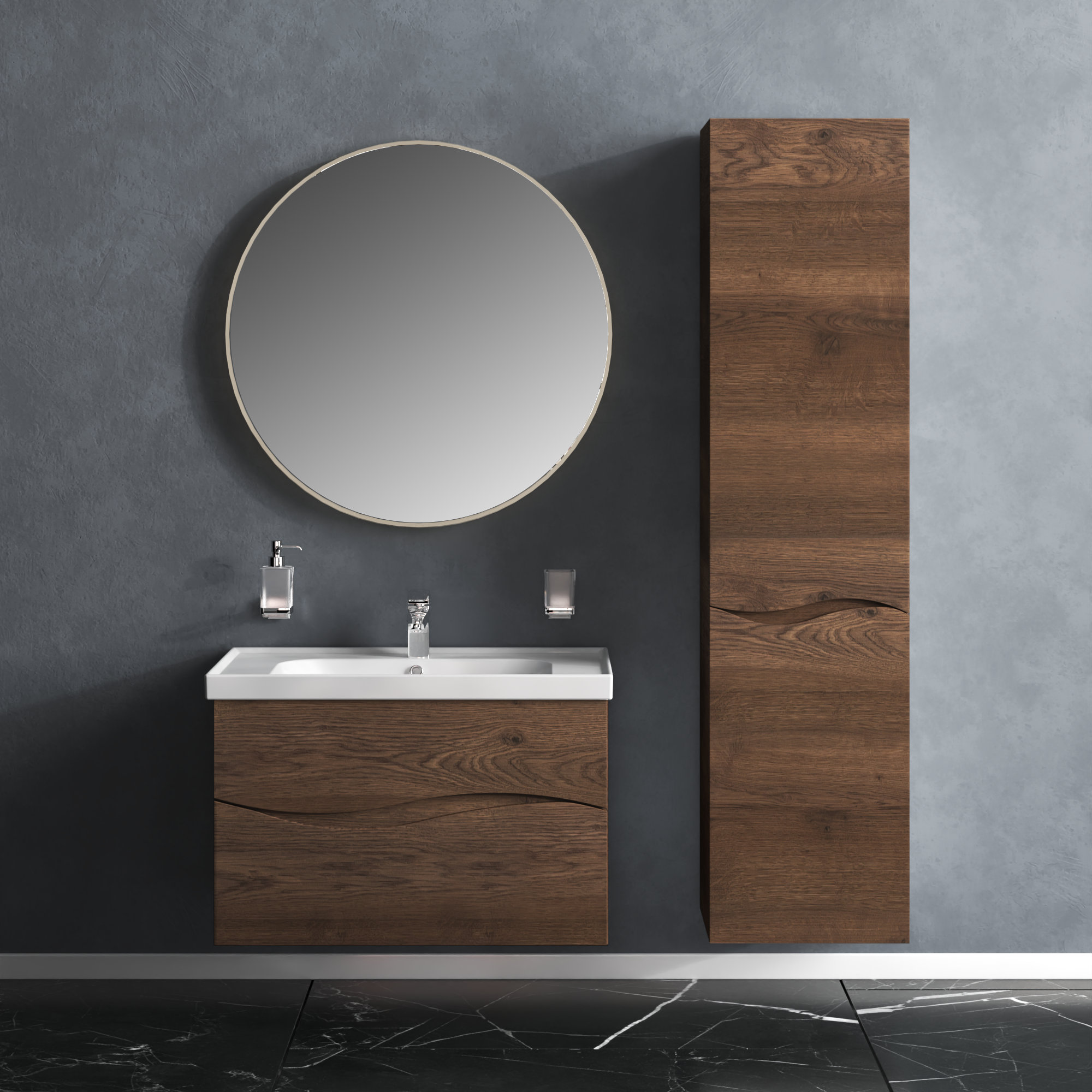 Millwood Pines Aldon Modern Wall Mounted Bathroom Vanity With Washbasin ...