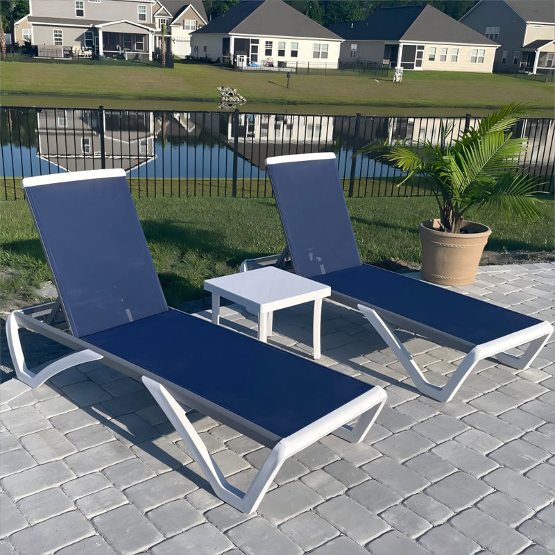 Ebern Designs Chaibate Patio Outdoor Chaise Lounge Chair for Outside ...