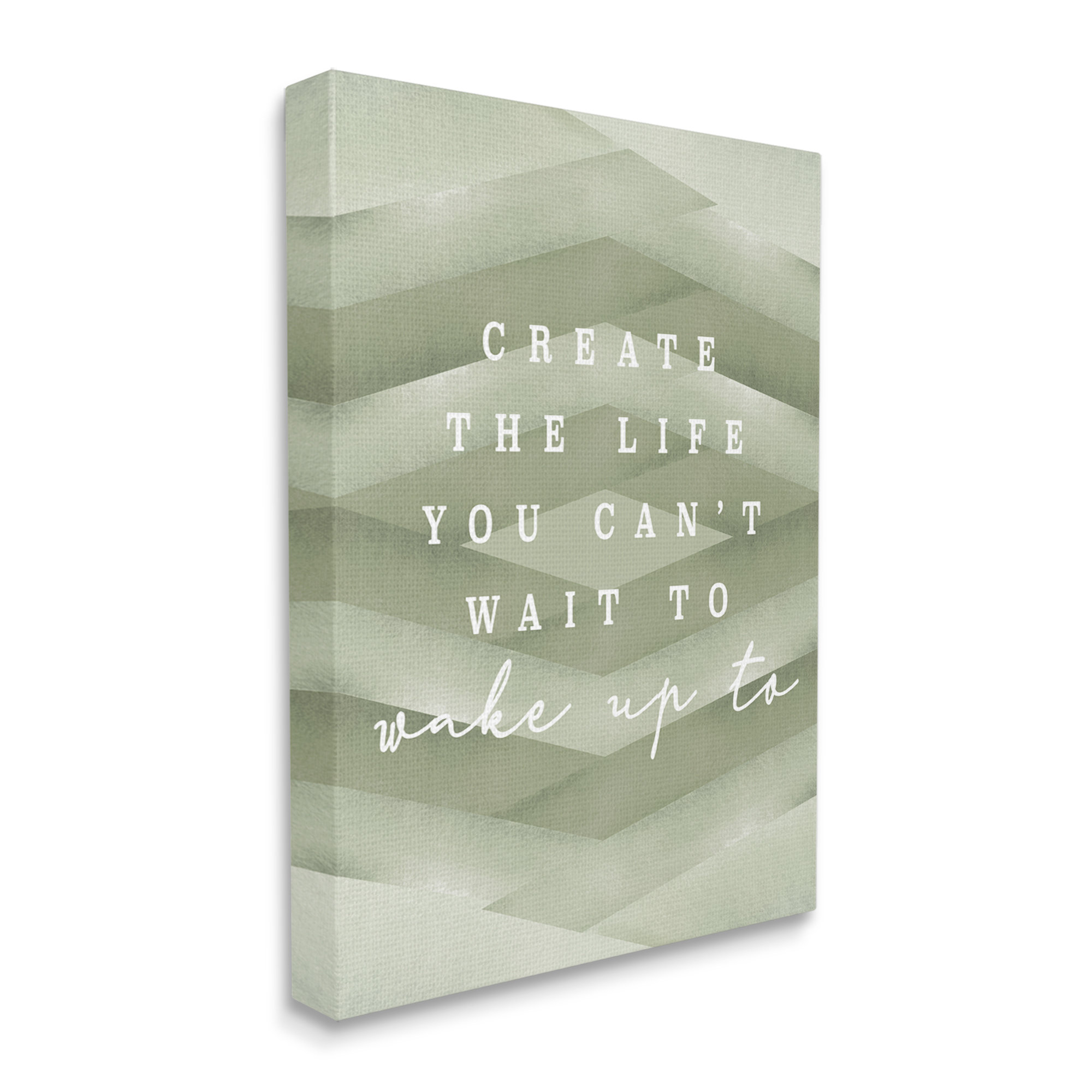 Stupell Industries Create Your Life Motivational Geometric Stripe ...