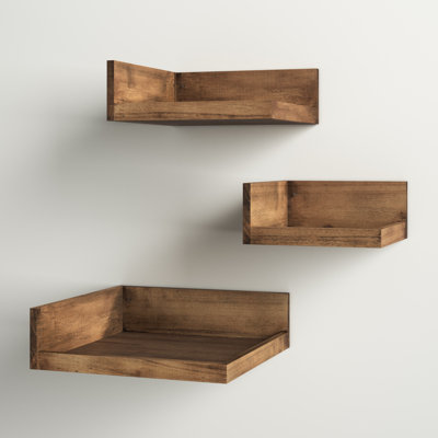 Three Posts™ Vincenzo 3 Piece Square Solid Wood Corner Shelf & Reviews ...