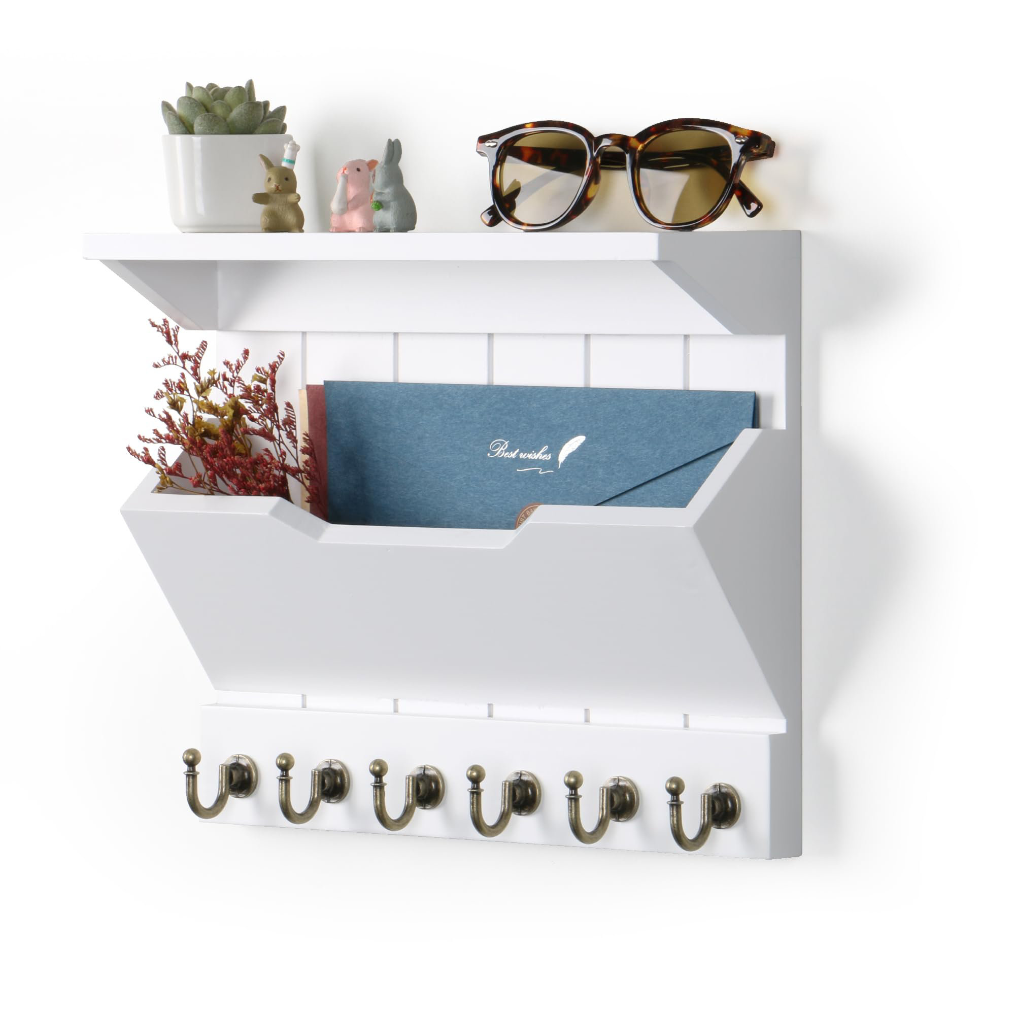 Gracie Oaks Key And Mail Holder For Wall, Mail And Key Holder, Mail ...