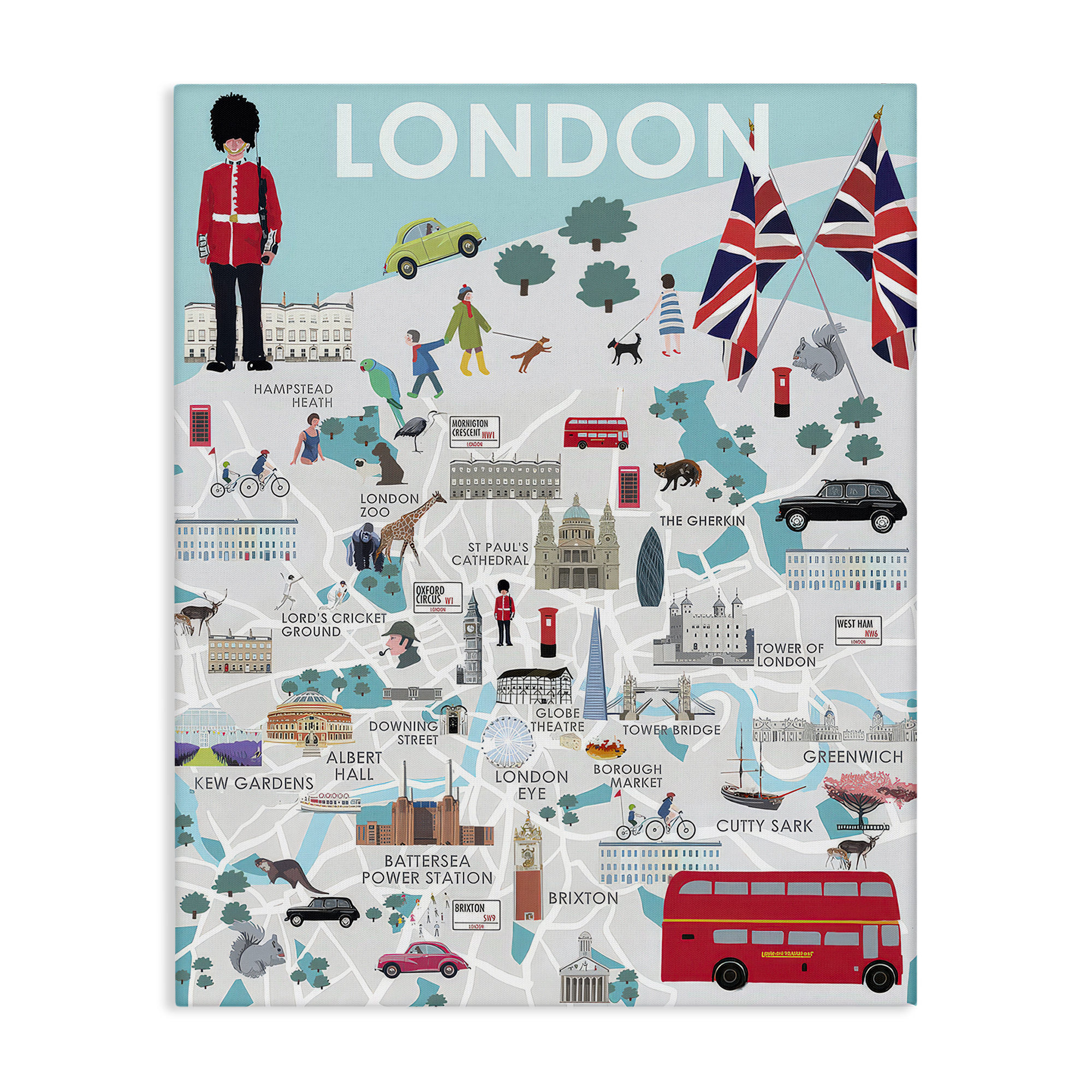 Red Barrel Studio London Landmark Map Canvas Wall Art by Betty Boynes ...