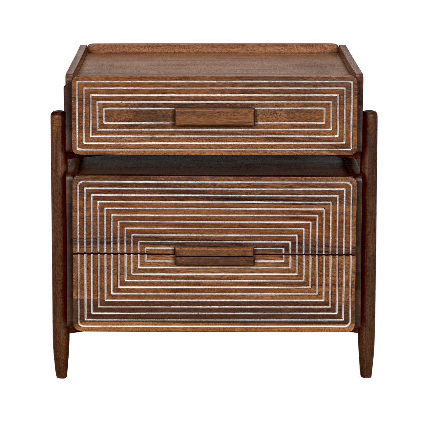 Noir Savino Solid Wood 3 - Drawer End Table with Storage | Wayfair