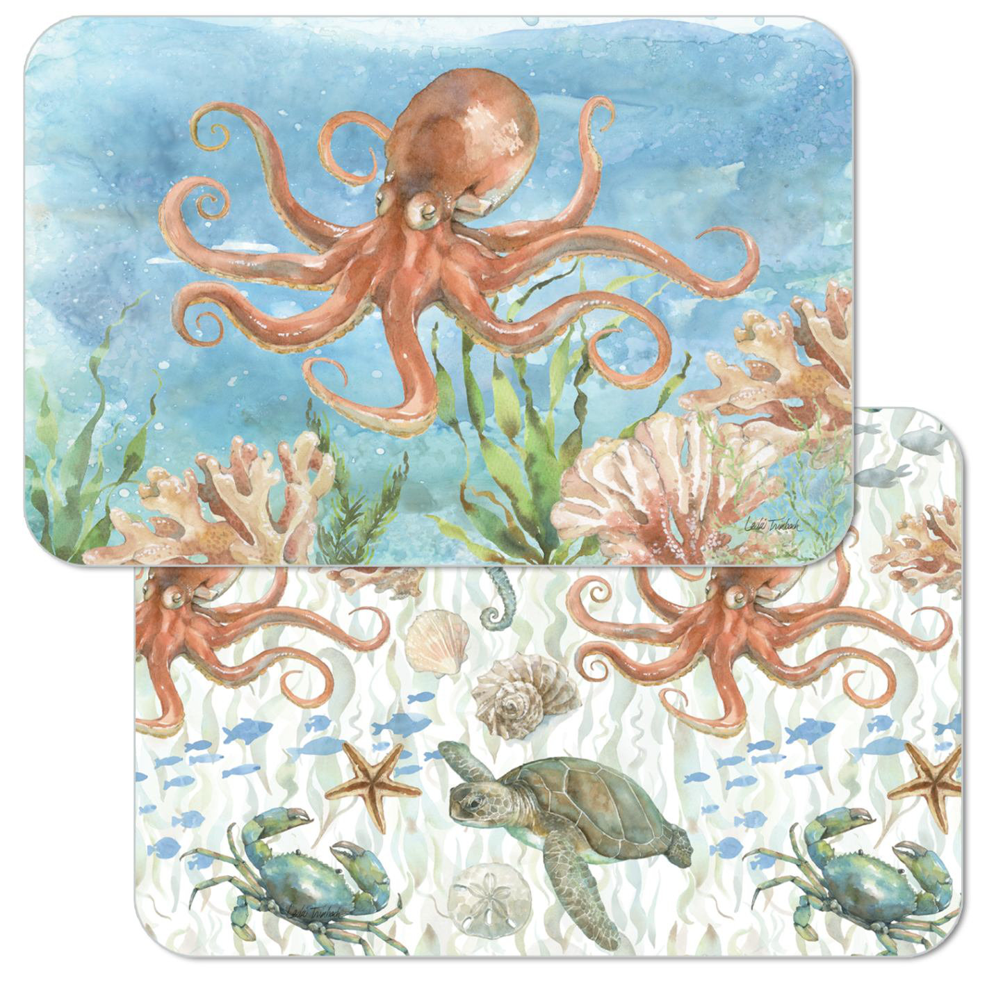 CounterArt Under The Sea Reversible Rectangular Easy Care Placemats ...