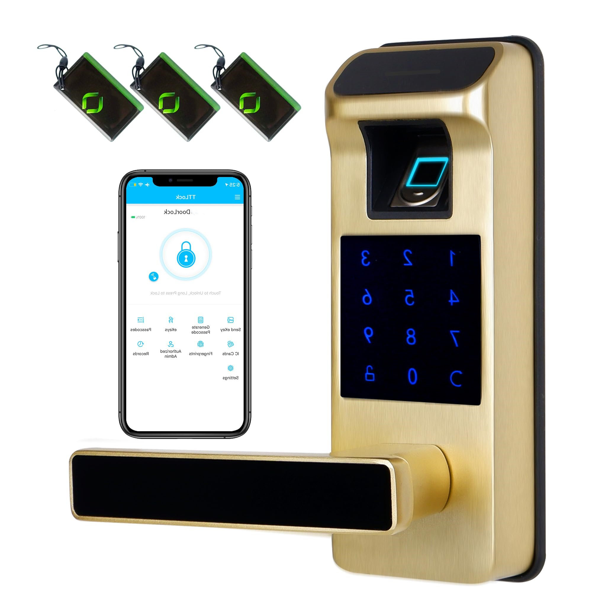 ARMIJU Smart Heavy Duty Keyless Fingerprint Keypad Digital Biometric ...