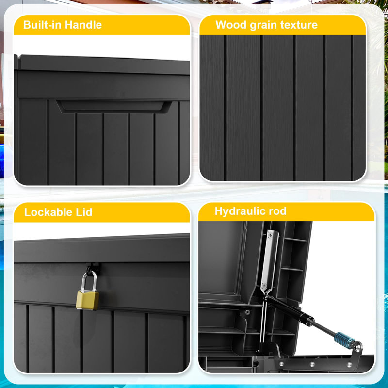 Deck Box Water Resistant Resin Lockable Deck Box & Reviews | Wayfair