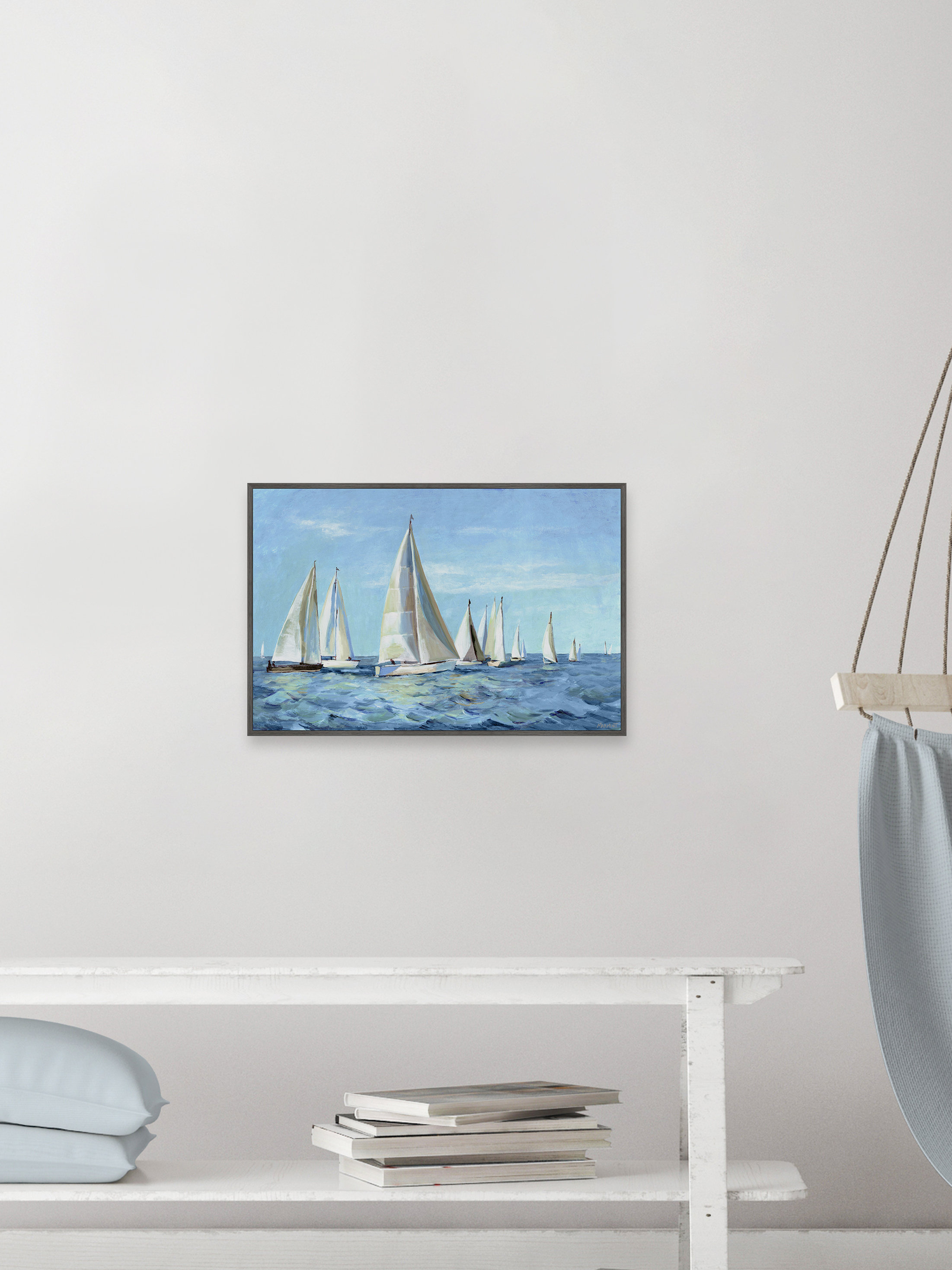 Longshore Tides Dreams Set Sail - Floater Frame Painting on Canvas ...