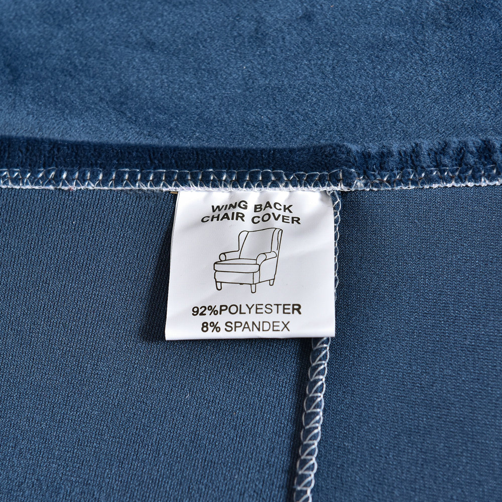 Mercer41 2-Pieces Stretch Wing Chair Covers Soft Velvet Stretch ...