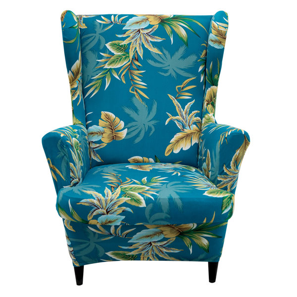 Charlton Home® Stretch Printed T-Cushion Wingback Slipcover & Reviews ...