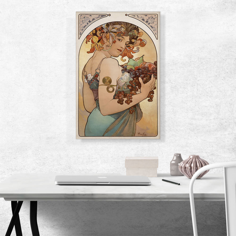 ARTCANVAS Fruit 1897 by Alphonse Mucha - Wrapped Canvas Graphic Art ...