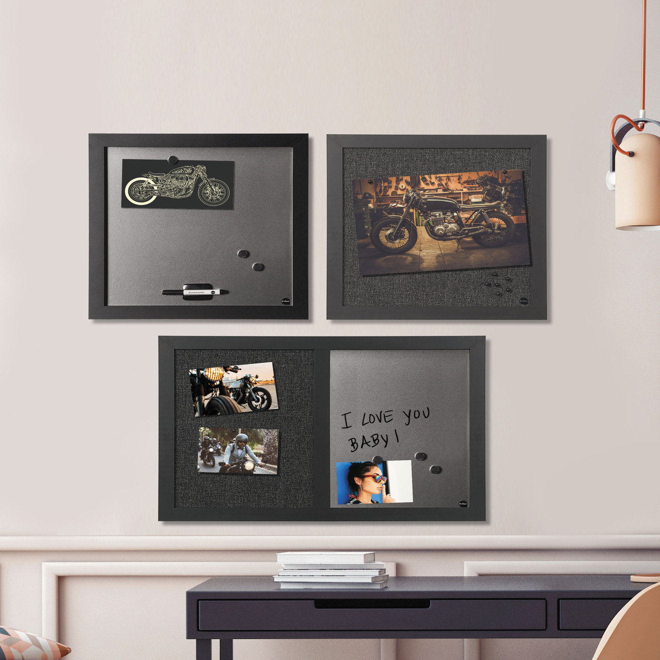 Williston Forge 3 Piece Shadow Message Magnetic Combo Board Set | Wayfair