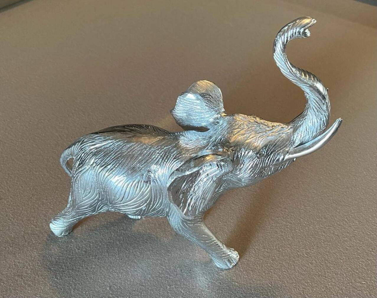 Trinx Melksham Elephant Statue Hand Carved & Polished Solid Metal ...