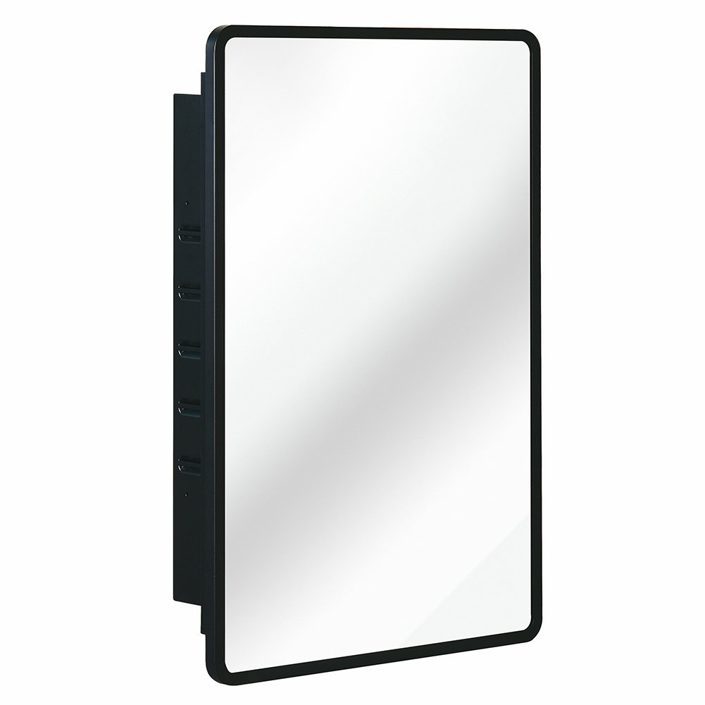 Latitude Run® Metal Framed Wall mount or Recessed Mirror Cabinet | Wayfair
