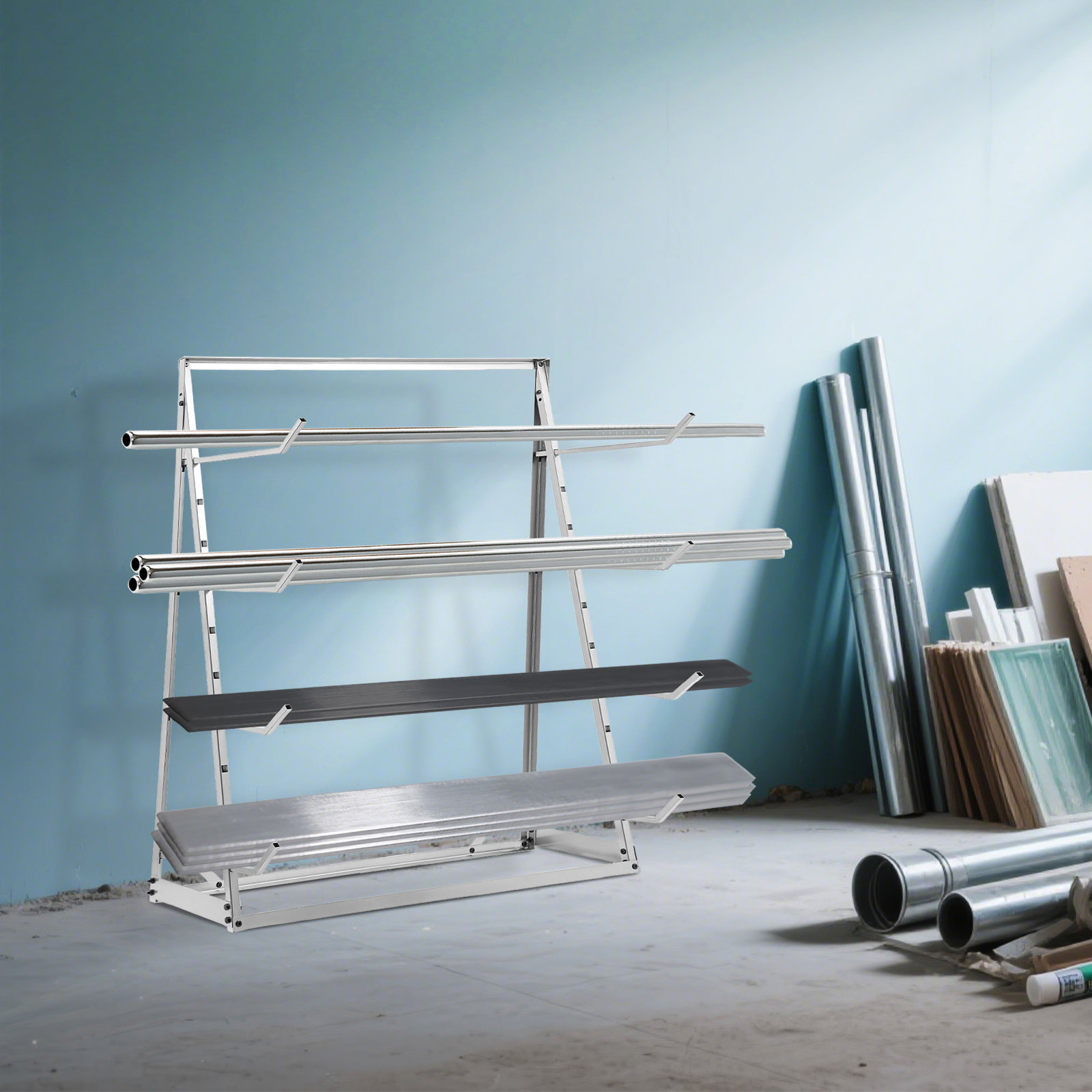 WFX Utility™ 4 Tier Heavy Duty Steel Horizontal Lumber Storage Rack ...