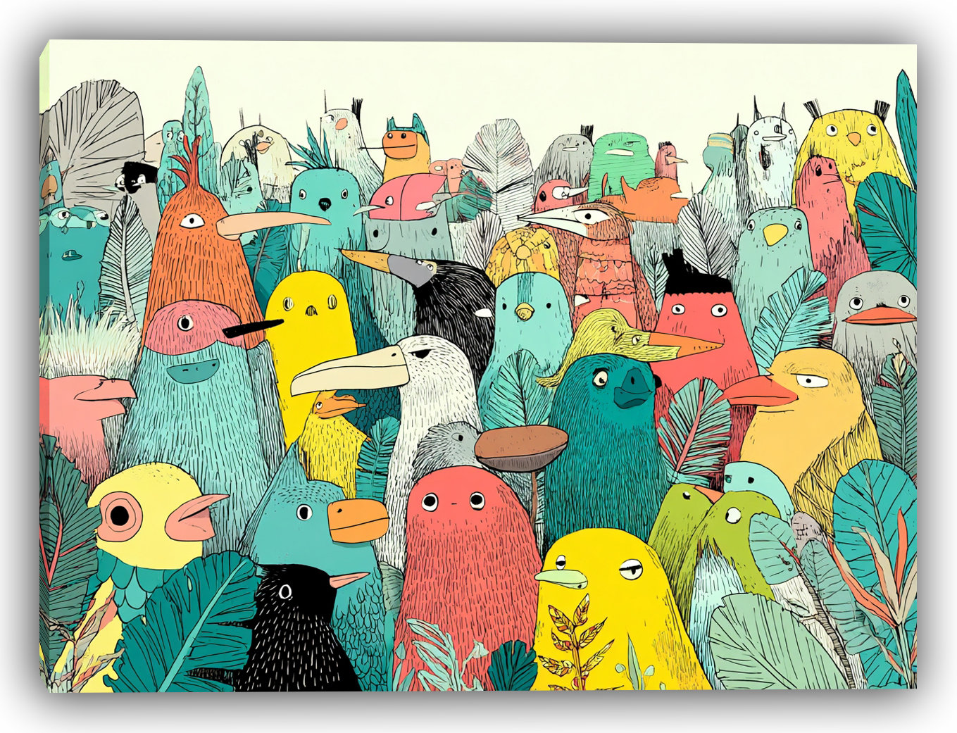 Dakota Fields Exotic Bird Parade Wrapped Canvas Wall Art | Wayfair