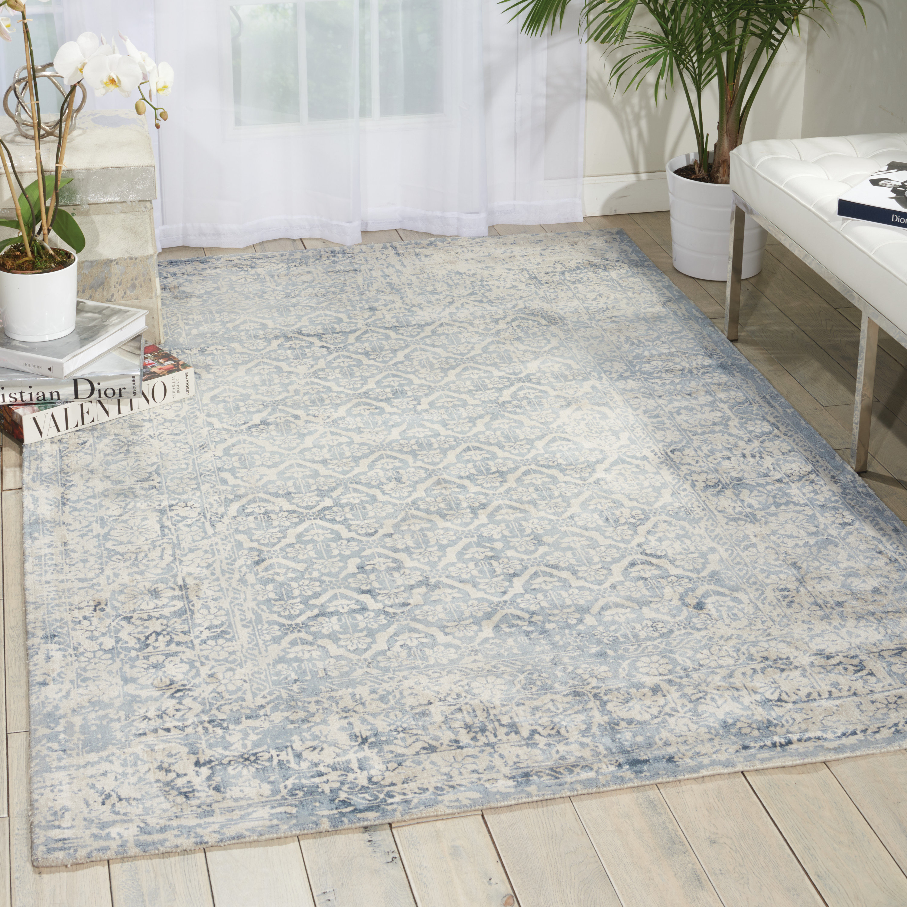 Charlton Home® Hand-Hooked Blue Area Rug - Wayfair Canada