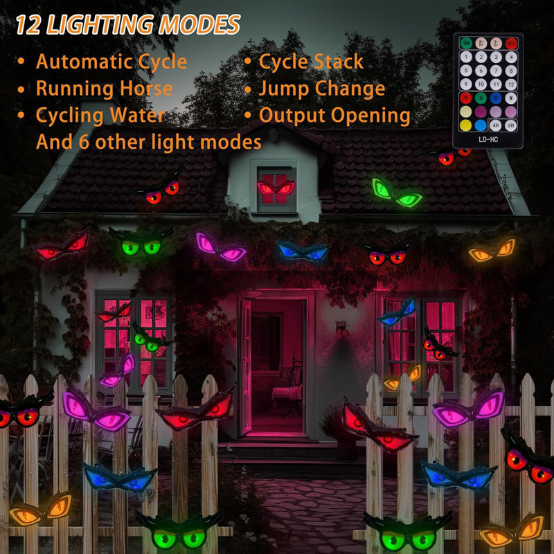 The Holiday Aisle® Outdoor Glowing Spooky Eyes Lights | Wayfair