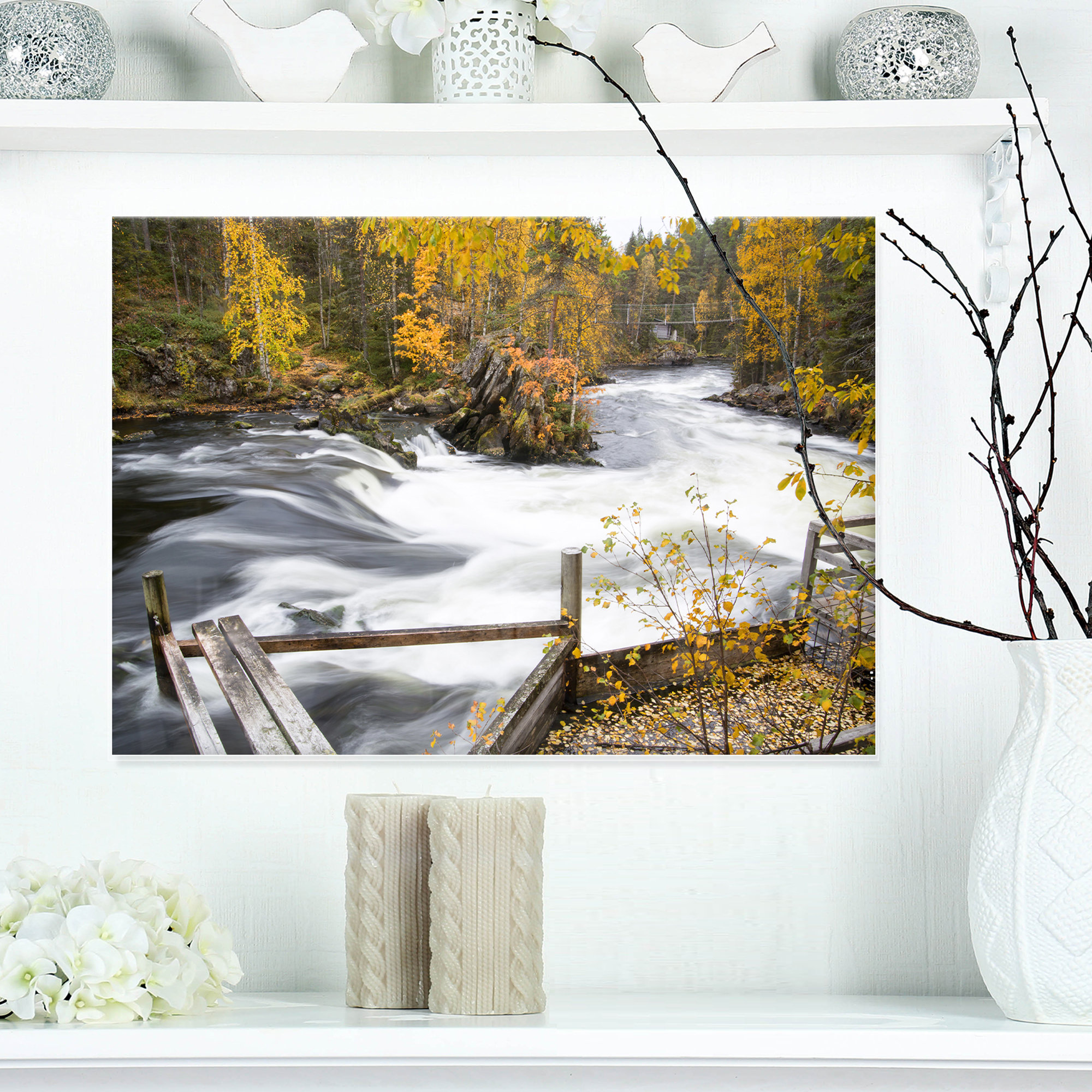 East Urban Home Fall River Over Riffles And Rocks - Landscape ...