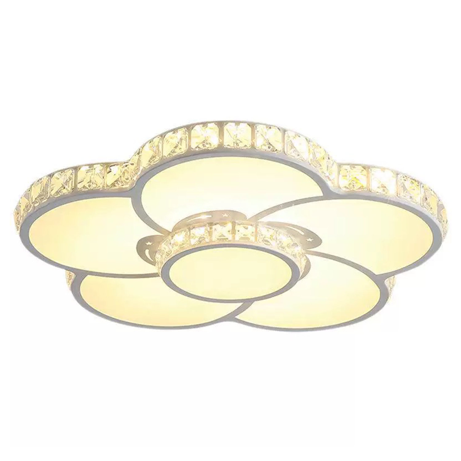Mercer41 Ceiling Light With Crystal Inlays In Flower Design Adjustable ...