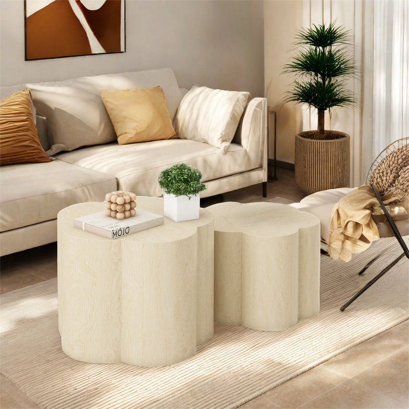 Ivy Bronx Kovanic 2 Coffee Tables with Cloud Shape and Soft Lines | Wayfair