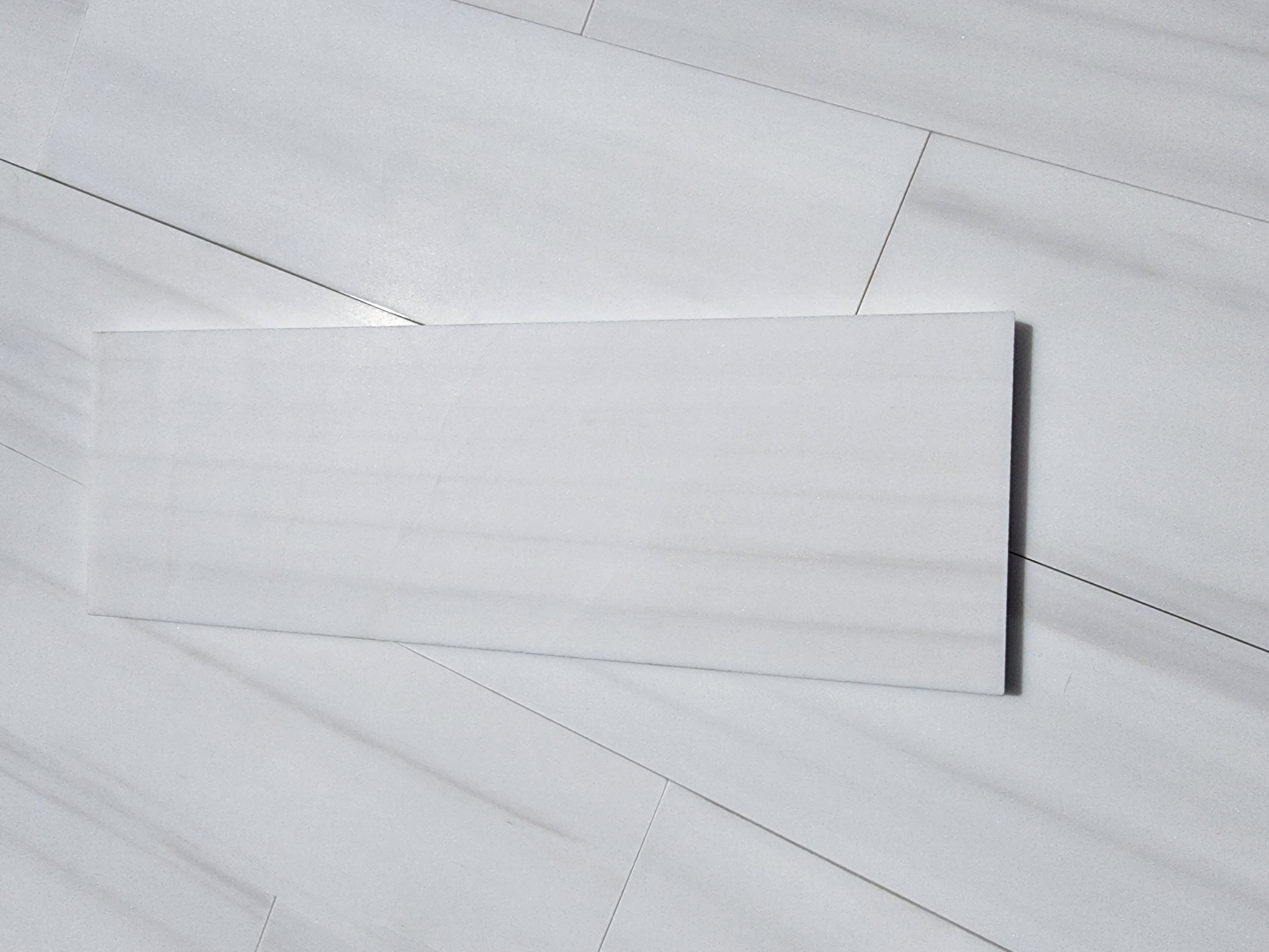 SB TILE AND STONE Bianco 4" x 12" Dolomite Marble Look Floor Use Tile ...