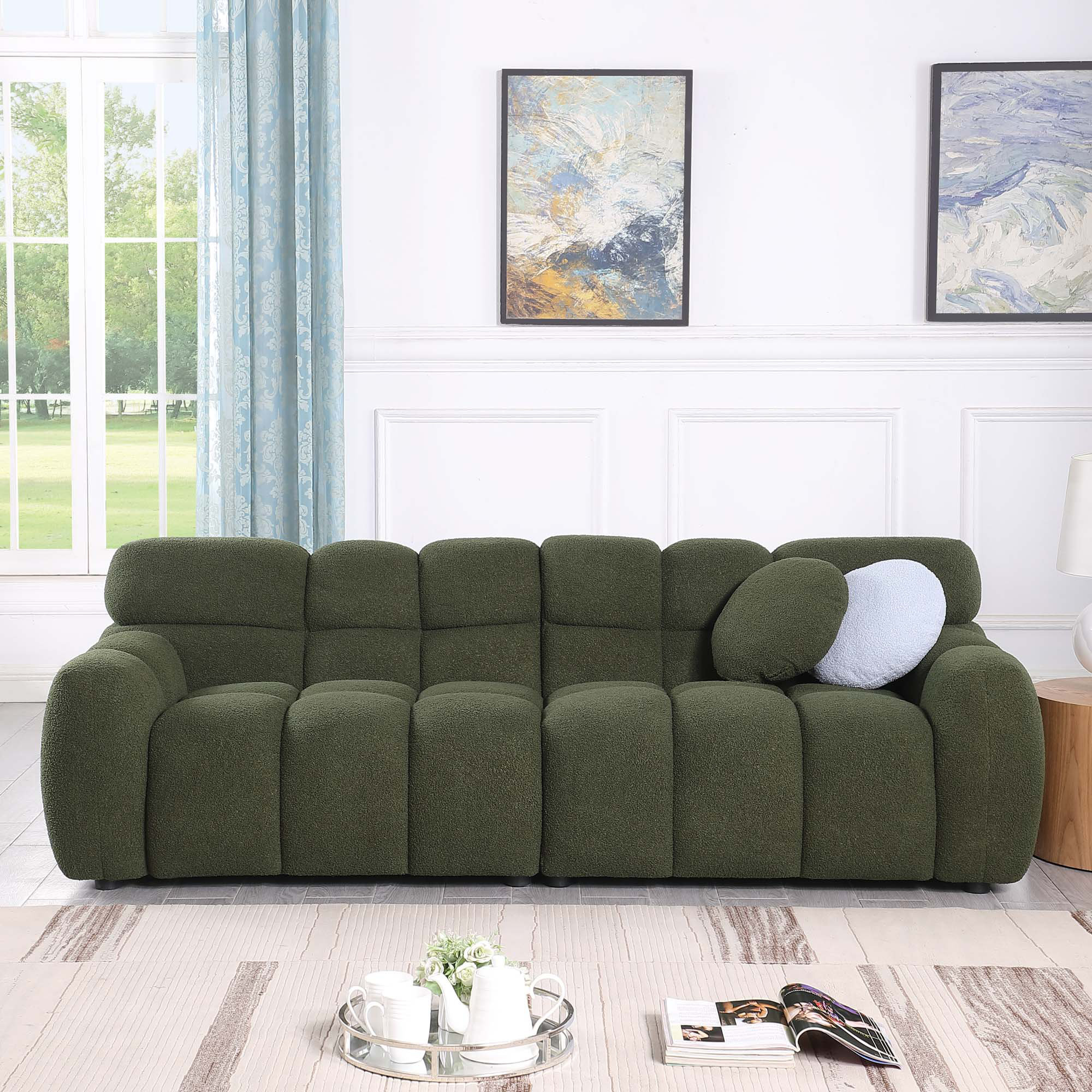 Hokku Designs 87" L 3-Seater Human Body Structure Marshmallow Sofa ...