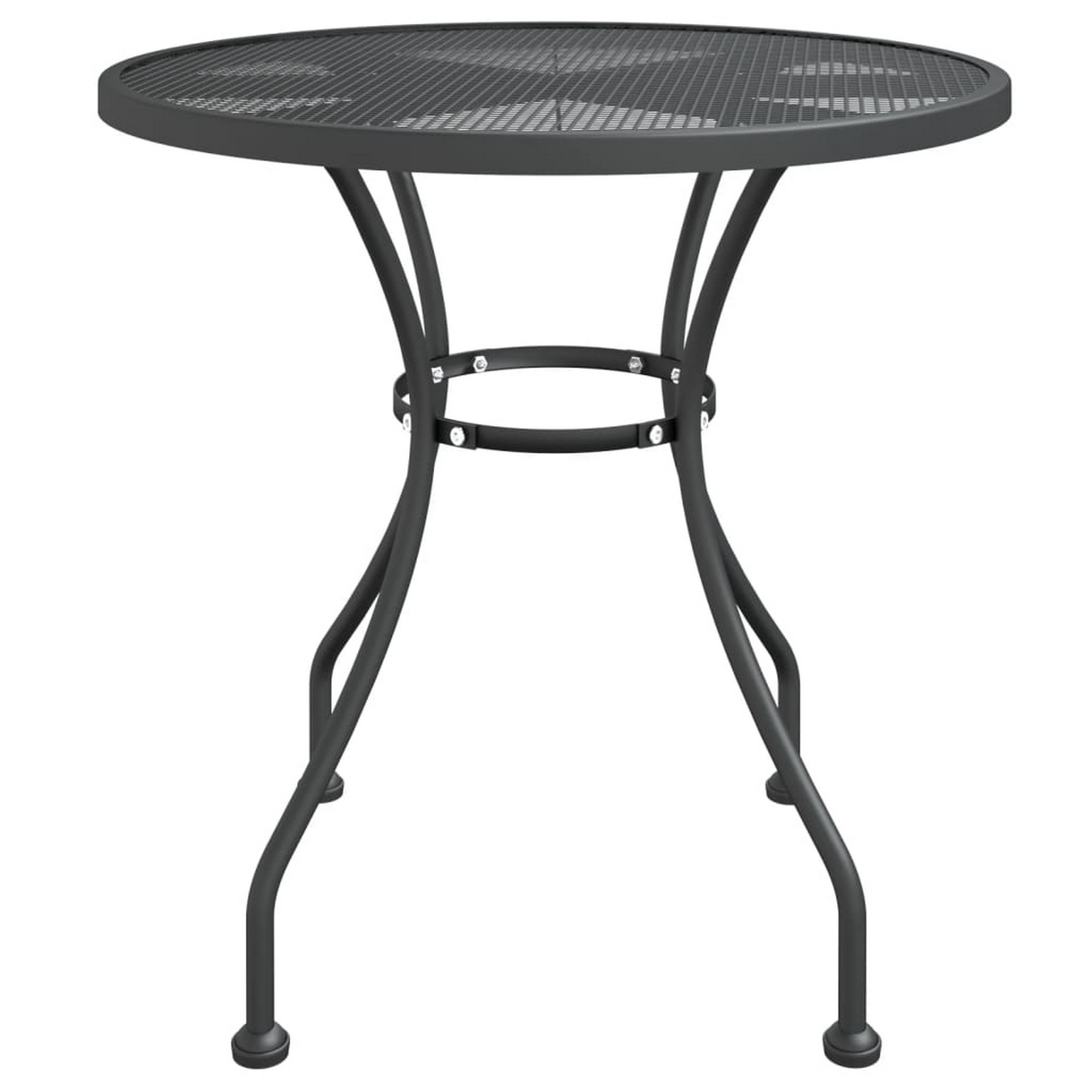 Benjara Yoko Outdoor Breakfast Table, Dark Gray Mesh Iron, Round 32 ...
