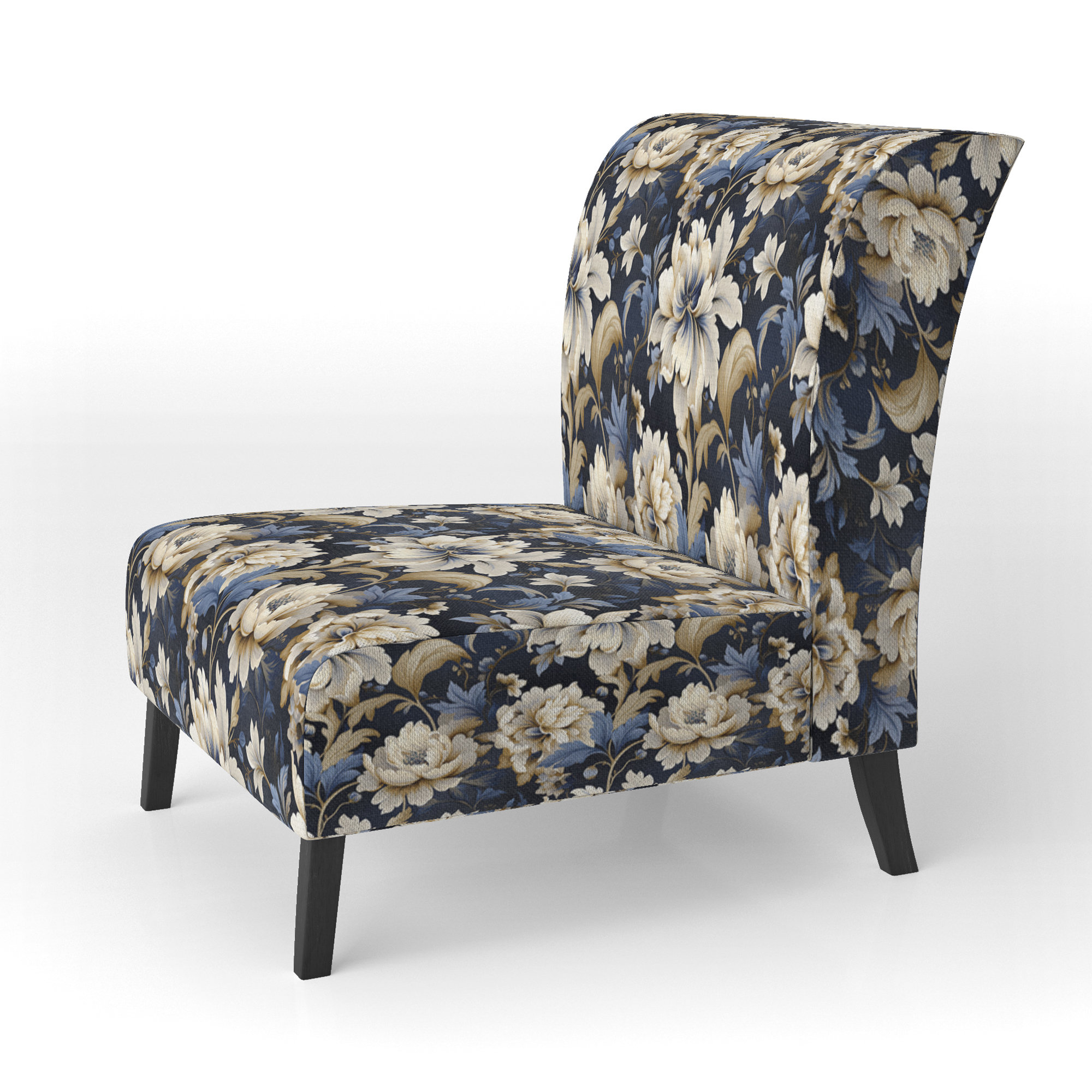 Red Barrel Studio® Beige And Blue Dahlia Retreat I - Upholstered ...