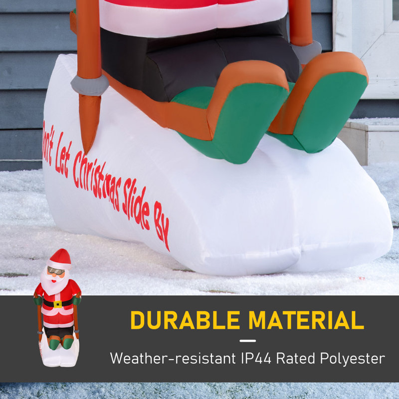 The Holiday Aisle® Santa Claus Skiing Inflatable & Reviews | Wayfair