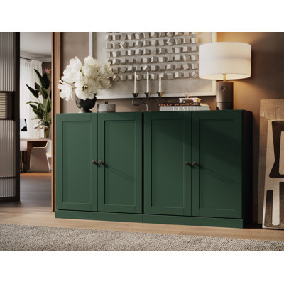 rustic green buffet cabinet