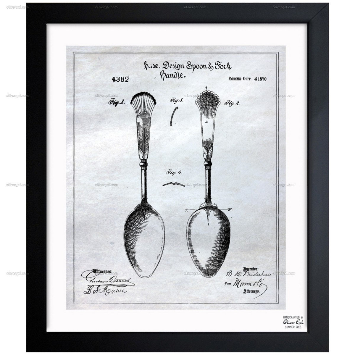 Oliver Gal " Food And Cuisine Blueprint 'Design For Spoon And Fork ...