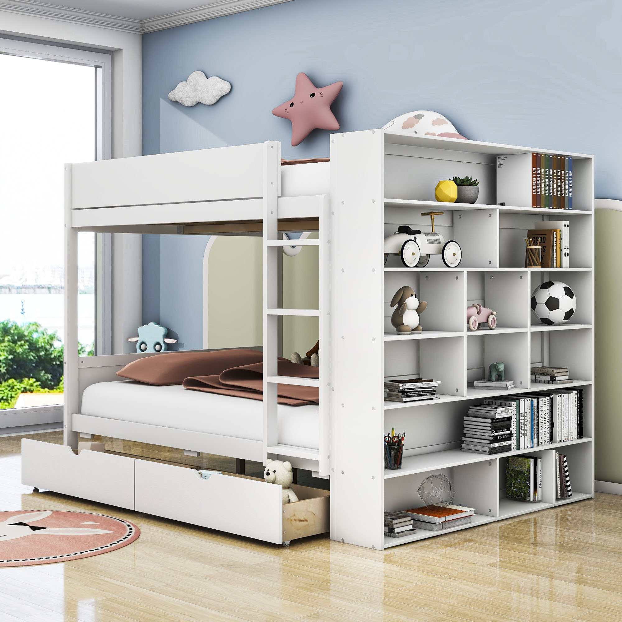 Harriet Bee Janaye 2 Drawer Standard Bed with Shelves by Harriet Bee ...