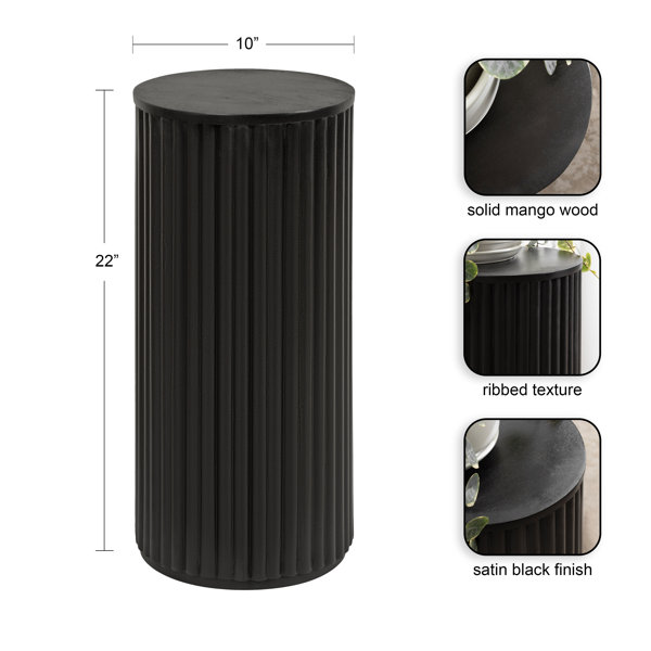 Latitude Run® Round Ribbed Wood Drink Table & Reviews | Wayfair