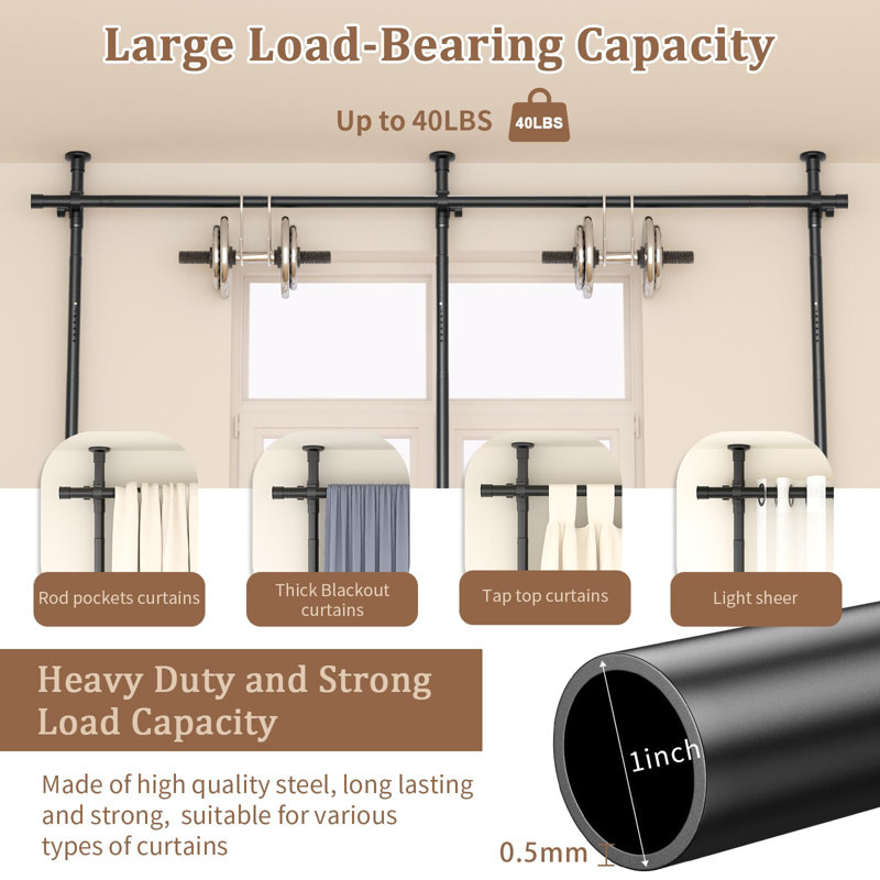 Symple Stuff Room Divider, Height And Width Adjustable No Drilling ...